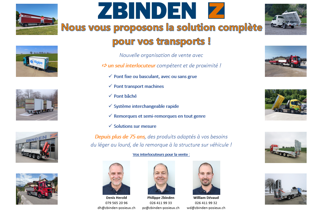 Nouvelle organisation de vente chez Zbinden